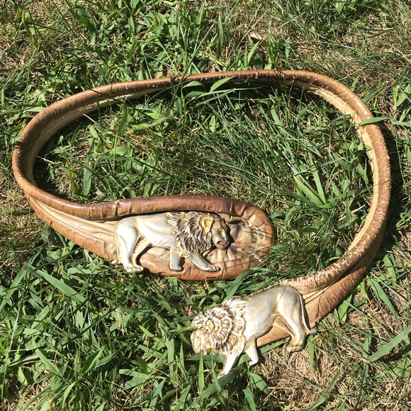 Vintage | Accessories | Vintage Brown Lion Clasp Waist Belt | Poshmark